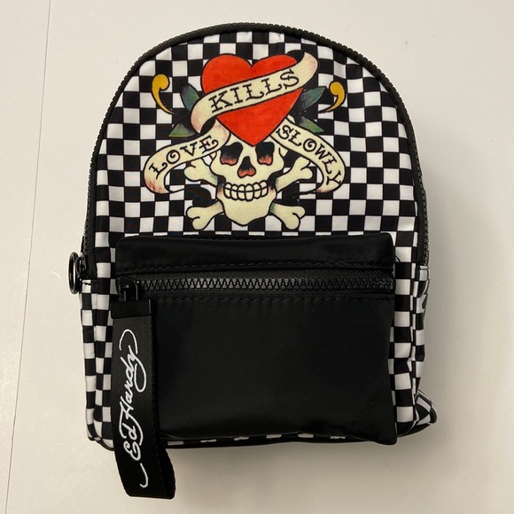 Ed Hardy | Bags | Nwt Ed Hardy Unisex Nylon Skull Checkers Mini ...
